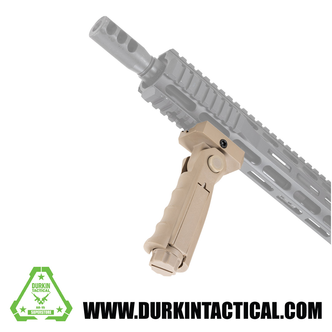 Tactical 5 Position Folding Vertical Picatinny Foregrip, FDE - Durkin Tactical