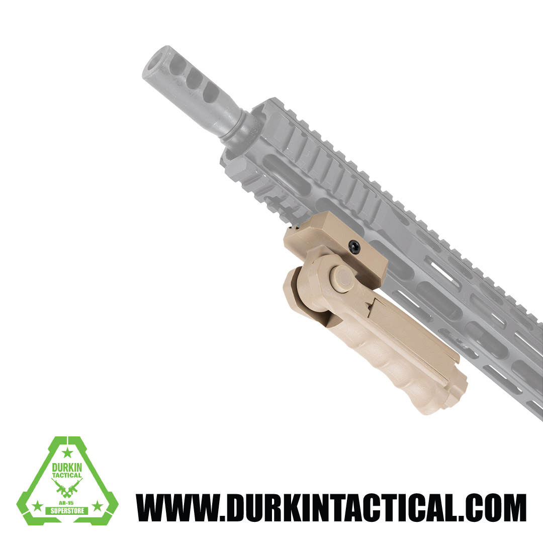 Tactical 5 Position Folding Vertical Picatinny Foregrip, FDE - Durkin ...