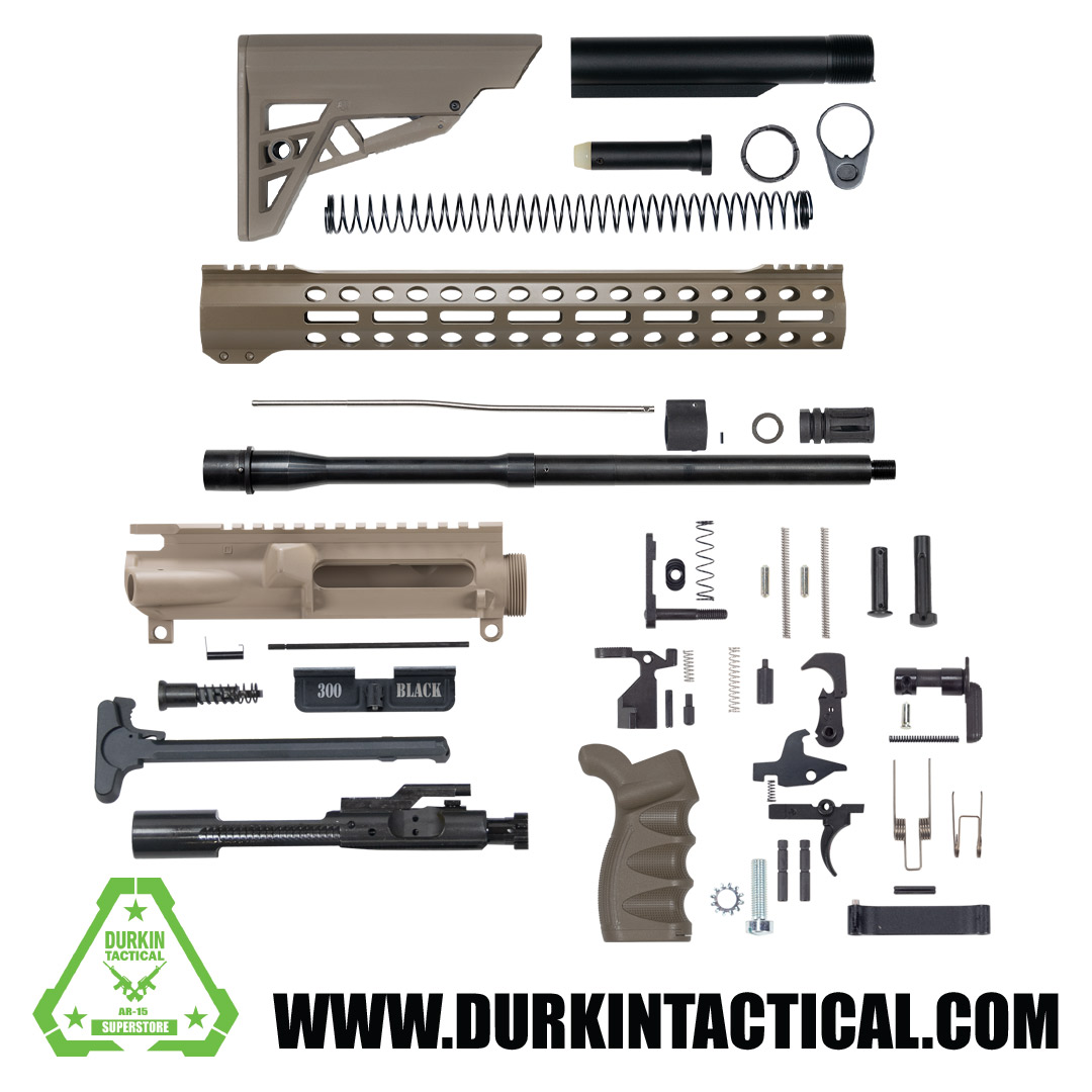 16″ 300 Blackout FDE AR-15 Rifle Build Kit - Durkin Tactical