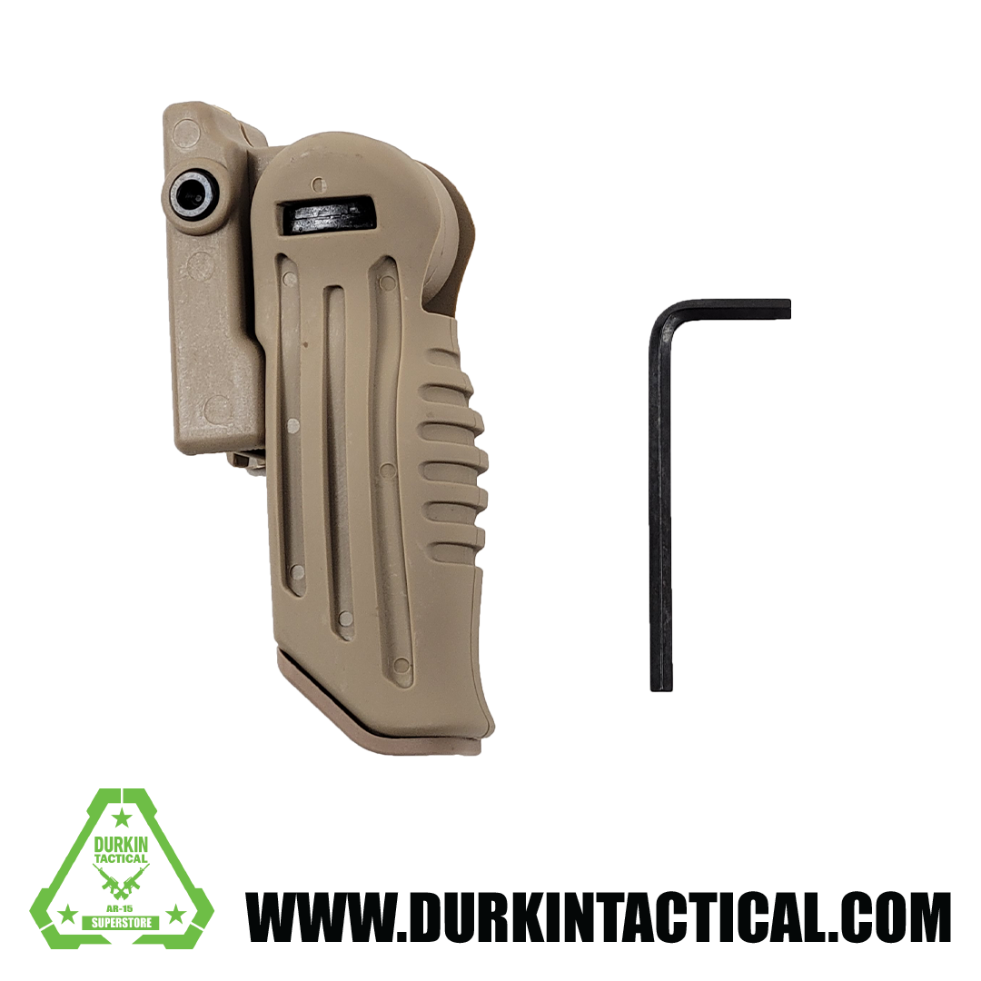 J.E. Folding Grip with Storage - FDE - Durkin Tactical