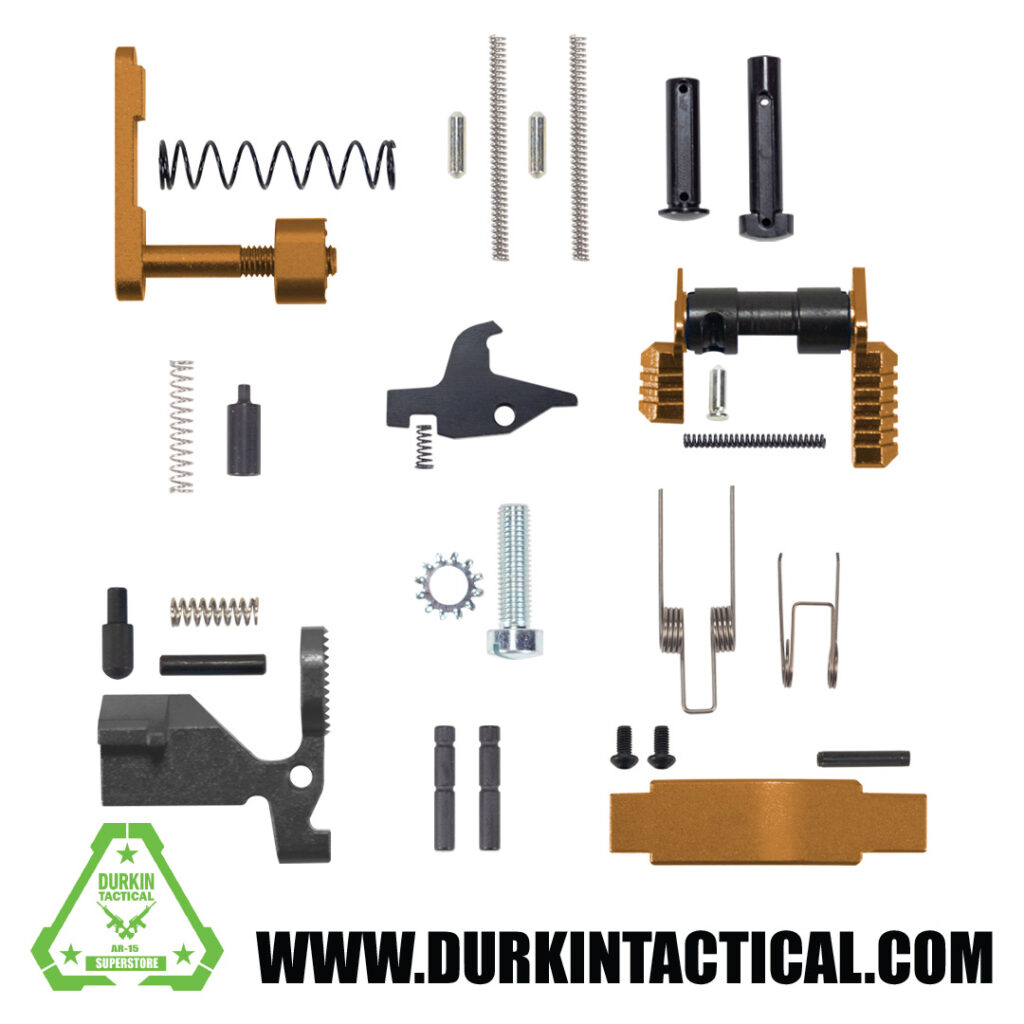 Orange AR-15 Lower Parts Kit Except Trigger, Hammer, and Grip - Durkin ...