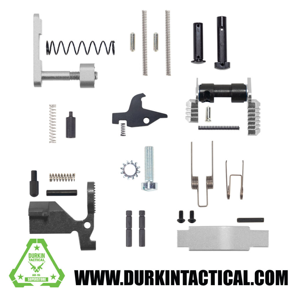 Silver AR-15 Lower Parts Kit Except Trigger, Hammer, and Grip - Durkin ...