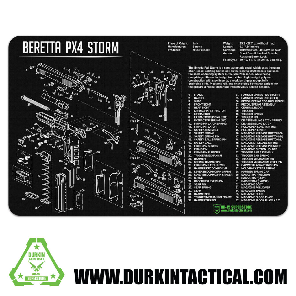 Durkin Tactical Beretta PX4 Storm Gun Cleaning Mat 17″ x 11″ - Durkin ...