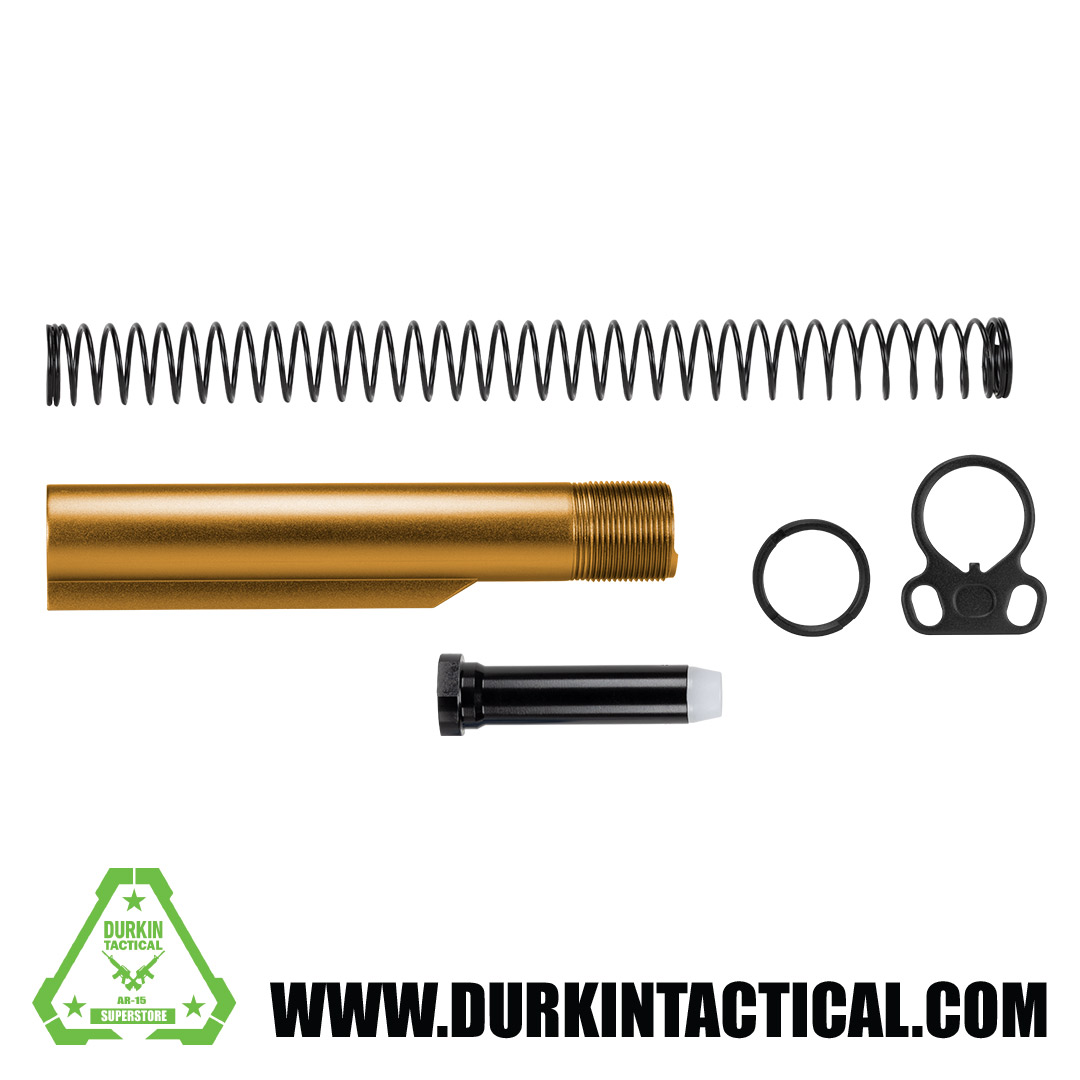 Orange AR-15 Mil-Spec Buffer Tube Combo - Durkin Tactical