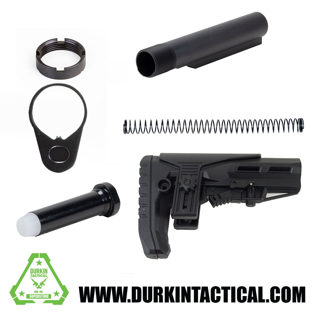 Mil Spec Enhanced Stock w/ Polymer Cheek Riser & Screwed Rubber Recoil ...